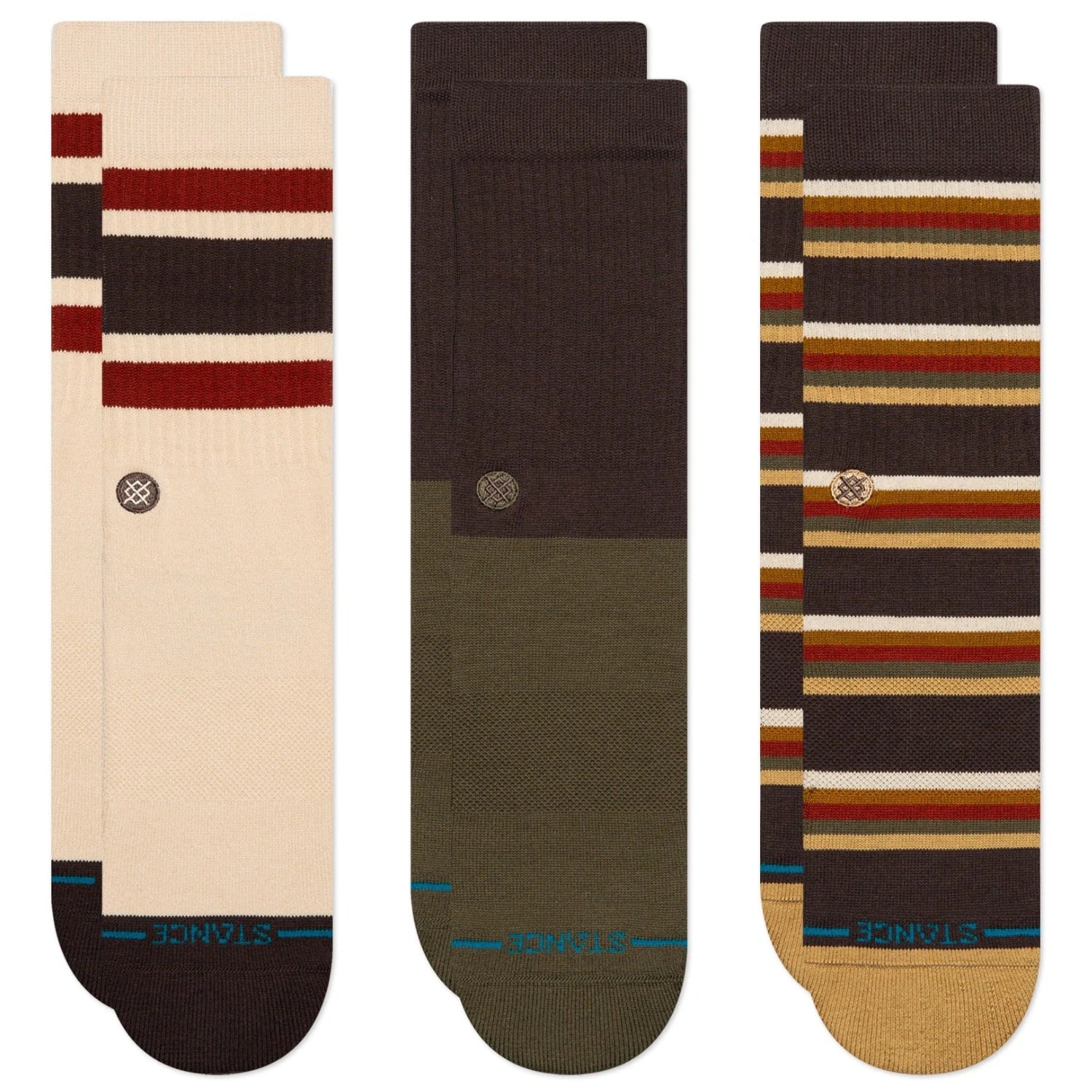 Stance Mill House Crew Sock 3 Pack – Everyday Fit, Triple Style